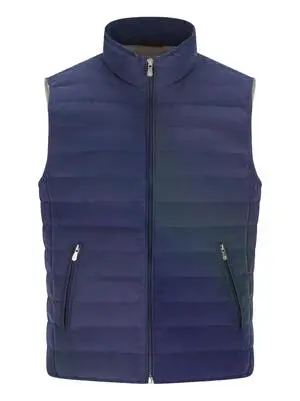 Brunello Cucinelli Quilted High-collar Gilet - Blue