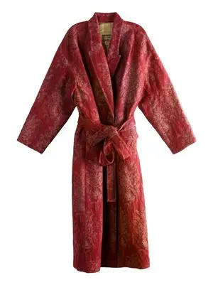 UMA WANG Cicero Double-breasted Belted Coat - Red