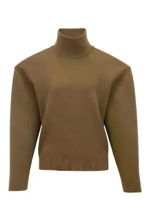 Saint Laurent High-neck Knit Sweater - Brown