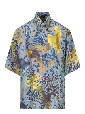 Fendi Falena-print Short-sleeve Shirt - Blue