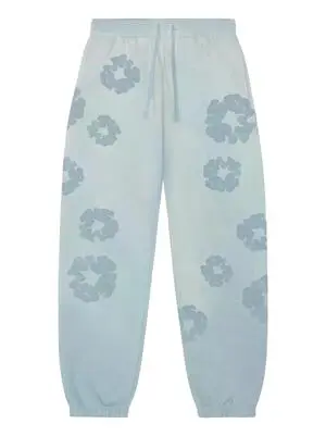 DENIM TEARS Flower-embellished Track Pants - Blue