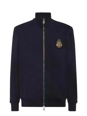 BILLIONAIRE Logo-patch Zip-up Sweatshirt - Blue