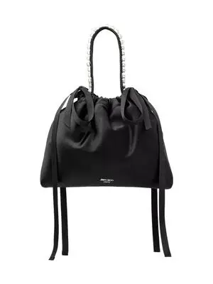 JIMMY CHOO Crystal-embellished Bucket Bag - Black
