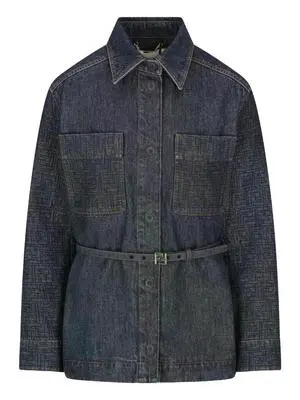 Fendi Quilted Patch-pocket Jacket - Blue