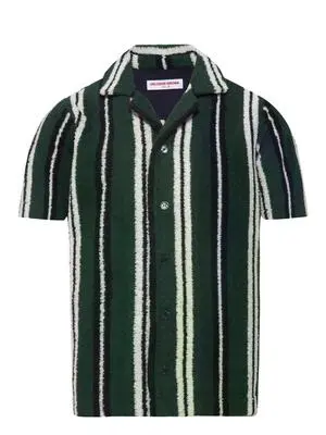 Orlebar Brown Griffith Striped Towelling Shirt - Green