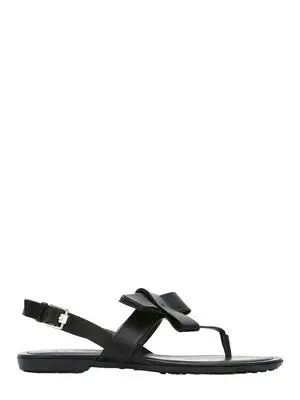 TOD'S Bow T-bar Sandals - Black