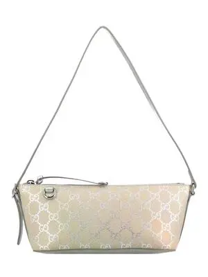 Gucci Small Gg Emblem Shoulder Bag - Silver
