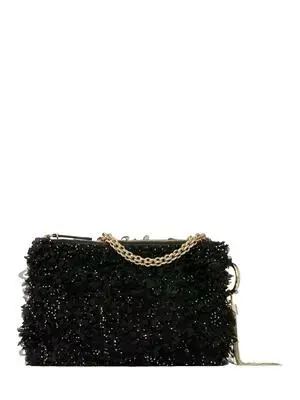 JIMMY CHOO Callie Crystal Floral Clutch - Black