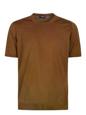 DRUMOHR Short-sleeved Cotton T-shirt - Brown