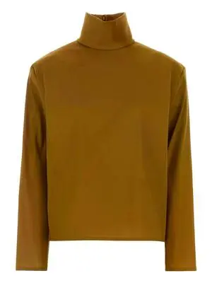 Saint Laurent Mock-neck Blouse - Brown
