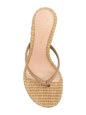 GIANVITO ROSSI 70mm Calypso Suede And Raffia Heeled Sandals - Camel