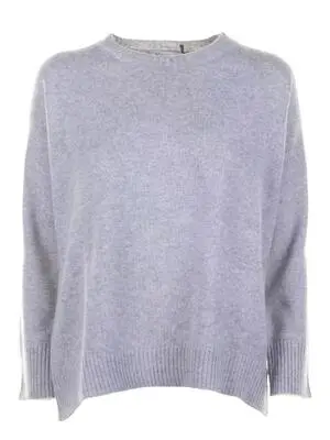 KANGRA Ribbed Knit Crewneck Sweater - Grey
