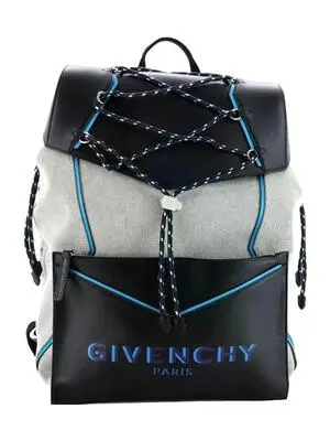 Givenchy Bond Canvas With Leather Large Backpack - Blue