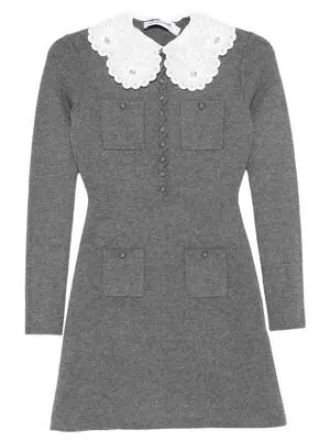 SELF-PORTRAIT Long-sleeve Mini Dress - Grey