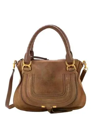 Chloé Marcie Nubuck Medium Satchel - Brown