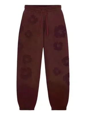 DENIM TEARS Flower-embellishment Track Pants - Brown