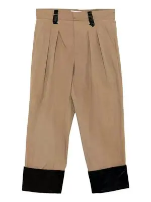 PORTS V Luxe Contrast Trousers - Brown