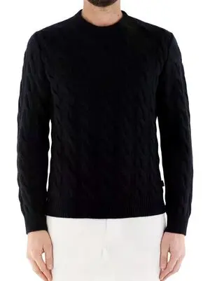 Jacob Cohen Cable-knit Crewneck Sweater - Black