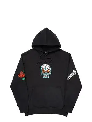 PALACE Rose-embroidered Hoodie - Black
