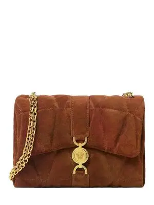 Versace Quilted Chain Crossbody Bag - Brown