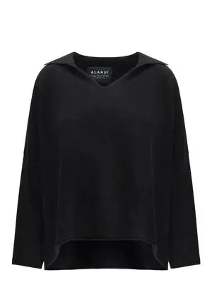 Alanui V-neck Long Sleeve Sweater - Black