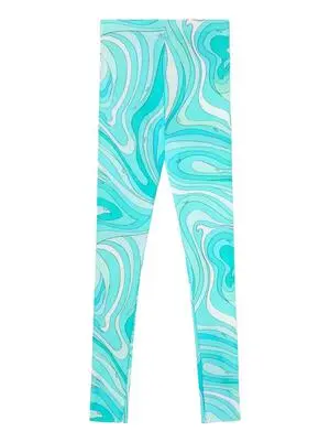 Emilio Pucci Marmo-print Leggings - Blue