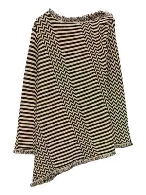 GIANFRANCO FERRE 1990s Striped Fringed Sweater