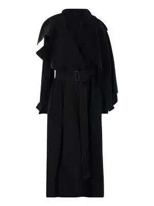 Yohji Yamamoto Belted Coat - Black