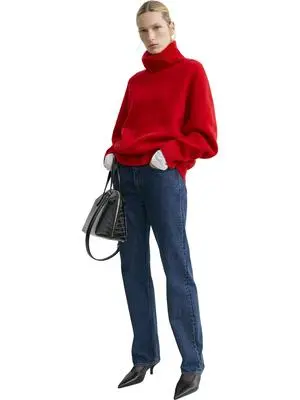 TOTEME Double-Knit Turtleneck Red