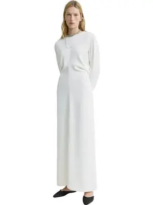 TOTEME Long-sleeve Slouch Waist Dress - Macadamia