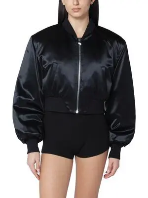 Attico Cropped Bomber Jacket - Black