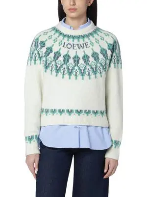 Loewe Fair Isle Sweater - White
