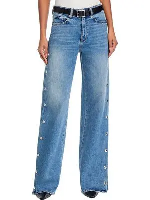 Paige Sasha High-rise Wide-leg Jeans With Side Snaps - Cruising
