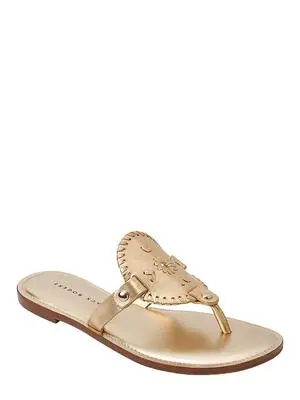Jack Rogers Collins Leather Sandals - Platinum