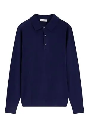 BRAMANI CASHMERE Wool Polo Sweater - Blue