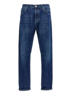 Brunello Cucinelli Leisure Fit Cotton Jeans - Blue