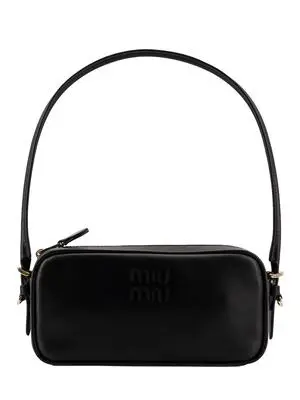Miu Miu Matelassé Leather Shoulder Bag - Black