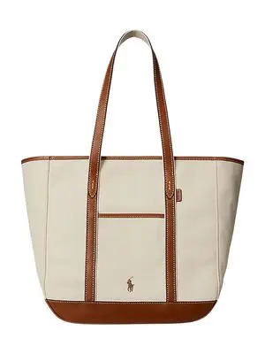 Polo Ralph Lauren Canvas Shopper With Embroidered Logo - Beige
