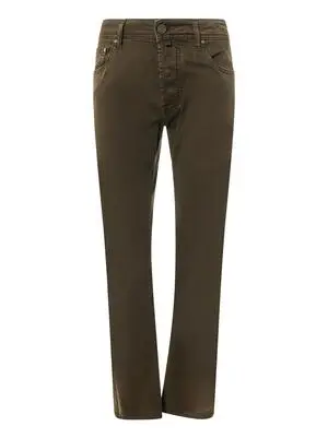 Jacob Cohen Regular Slim Fit Cotton Trousers - Brown