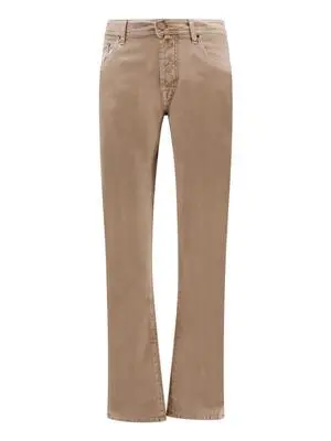 Jacob Cohen Regular Slim Fit Cotton Trousers - Beige