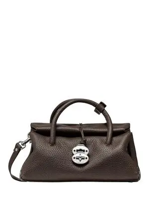 ZANELLATO Dotta® Small Hammered Leather Bag - Grey
