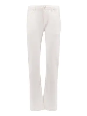 Jacob Cohen Cotton Stretch Trousers With Handkerchief - White