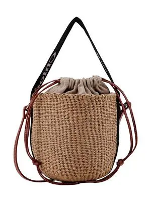 Chloé Woody Raffia Bucket Bag - Beige