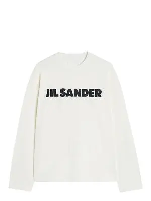 JIL SANDER Long Sleeve Logo T-shirt - Porcelain
