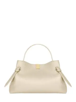 Yuzefi Gyoza Pebble Grain Leather Tote - Cream