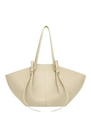 Yuzefi Large Mochi Pebble Grain Shoulder Bag - Cream