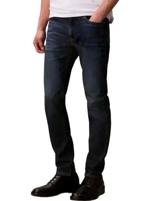 Calvin Klein Five-pocket Jeans With Logo Patch - Blue