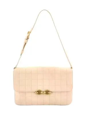 Saint Laurent Le Maillon Quilted Leather Medium Shoulder Bag - Neutrals