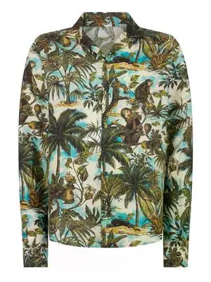 Dsquared2 Monkey-print Long-sleeve Shirt - Neutrals