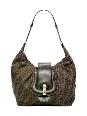 FENDI Zucca Canvas Borsa B Hobo Bag